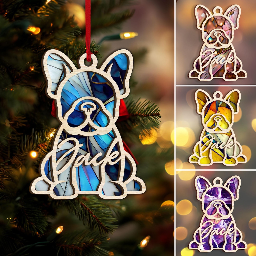 Personalized French Bulldog Layered Wood Ornament, Custom Frenchie ...