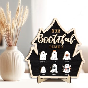 Personalized Halloween Family Wood Plaque, Family Wooden Sign, Custom ...
