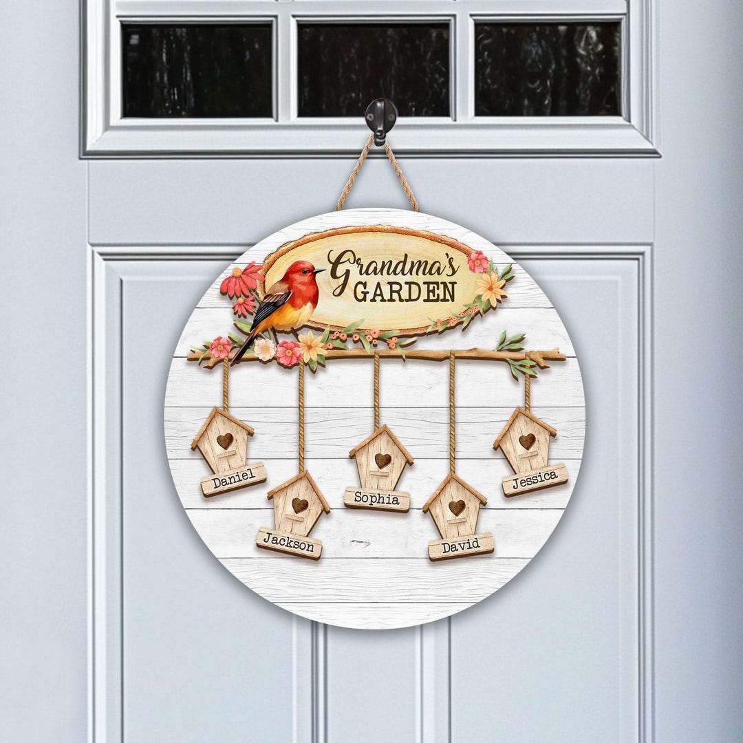 Personalized Grandma Wood Sign, Welcome Grandma Door Hanger, Custom ...