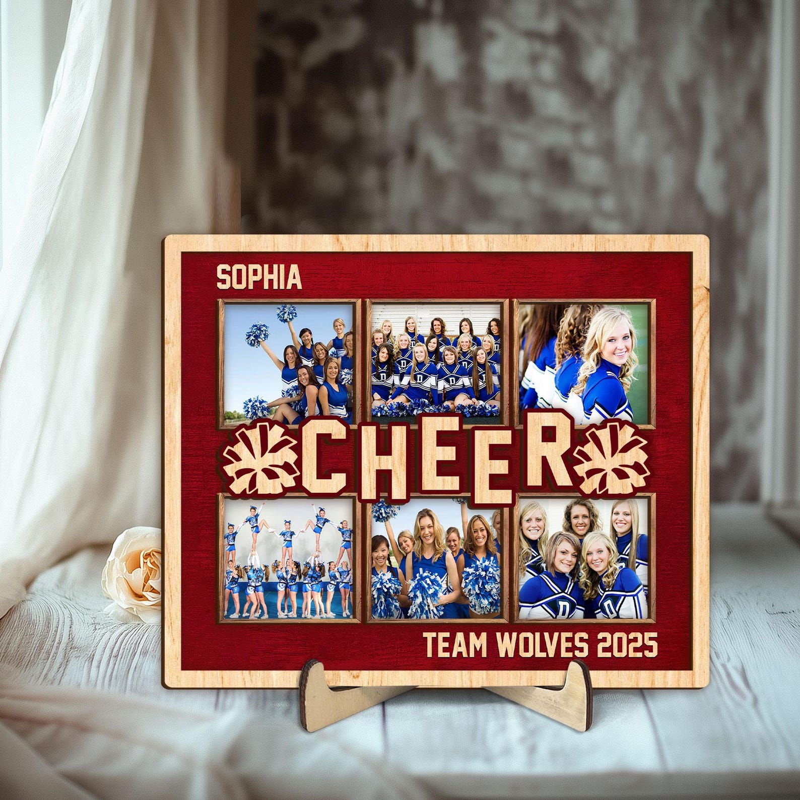 Personalized Cheerleading Wooden Plaque, Custom Photo on Wood Sign ...