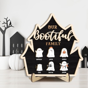 Personalized Halloween Family Wood Plaque, Family Wooden Sign, Custom ...
