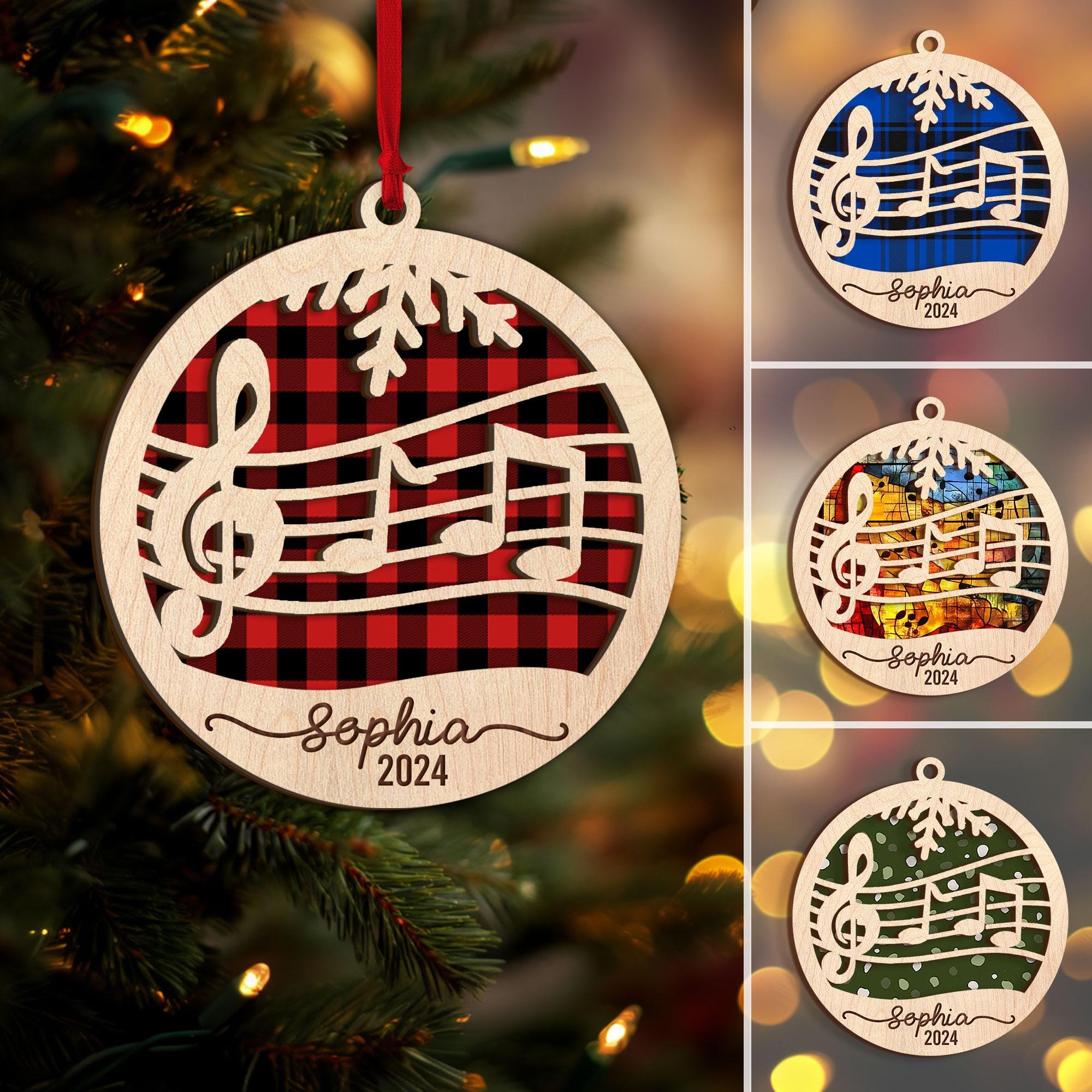 Personalized Music Teacher Layered Wood Ornament, Custom Treble Clef ...