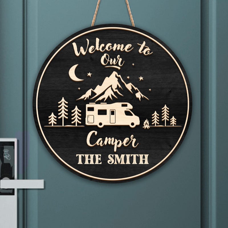Wood Camping Sign - Etsy