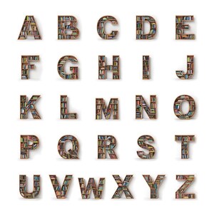 Personalized Book Door Sign, Custom Bookshelf Alphabet Wooden Sign ...