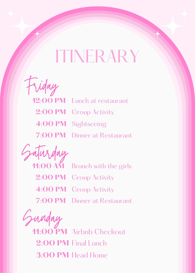 Barbie Bachelorette Party Invitation & Itinerary Template - Etsy