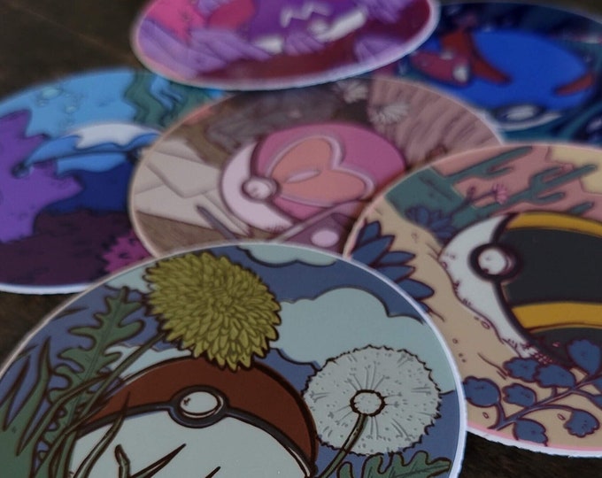 Pokémon Ball Sticker Pokémon Inspired Cute Pokémon Sticker Pokémon Fan ...