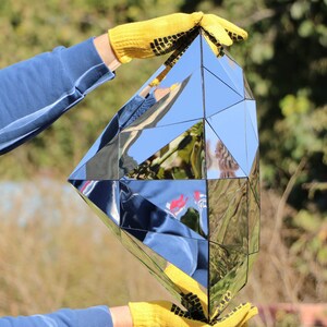 Crystal Made of Mirror Acrylic. Big Diamonds, Polygonal Sparkling ...