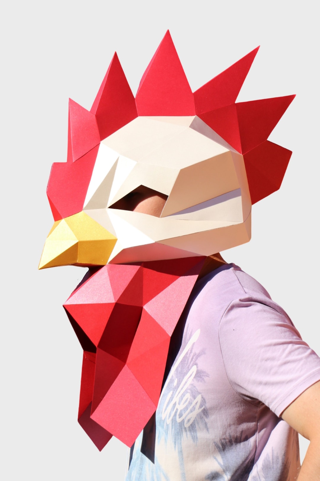 Rooster Mask DIY Kit Gift Papercraft Rooster Mask - Etsy