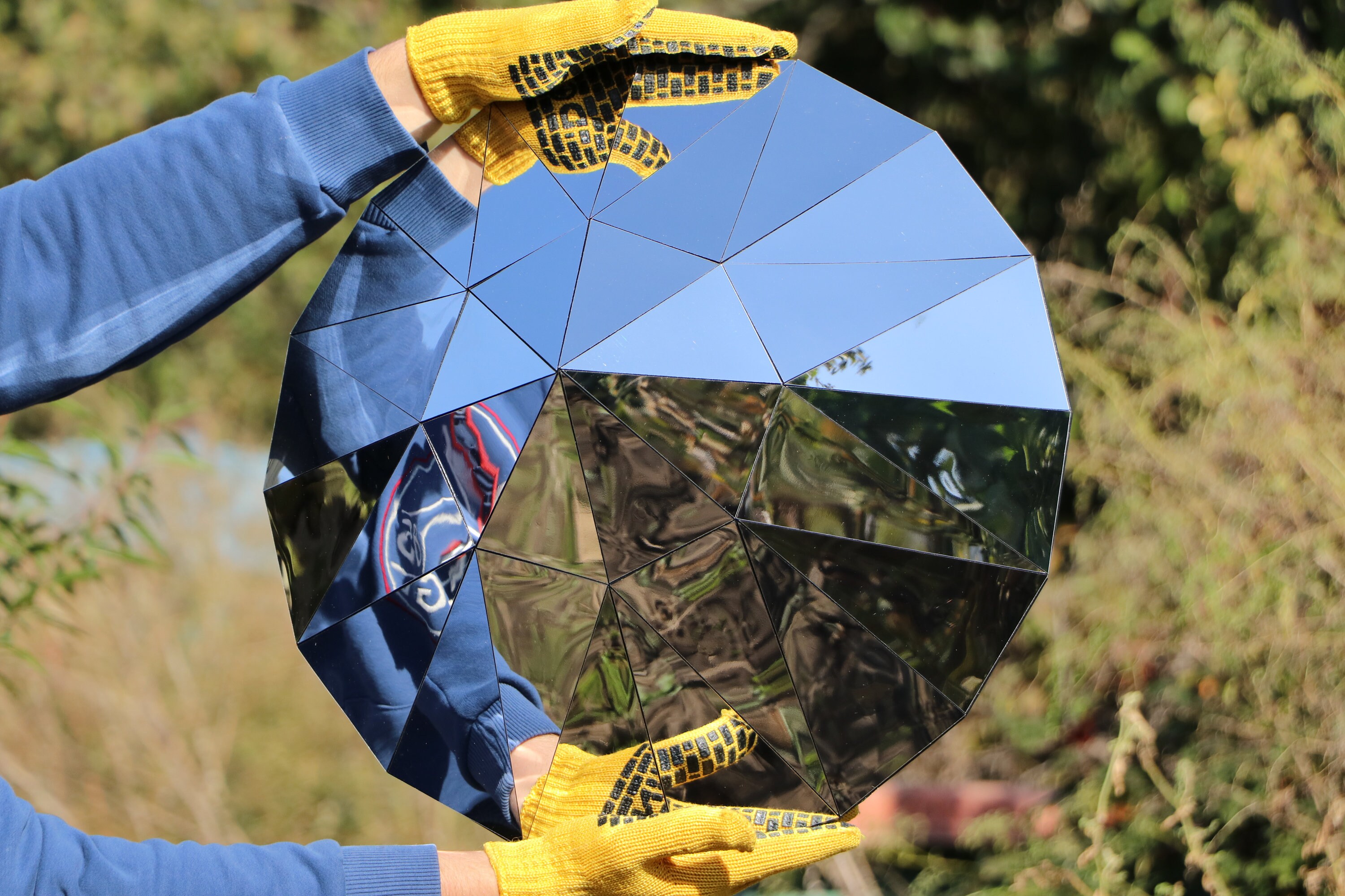 Crystal Made of Mirror Acrylic. Big Diamonds, Polygonal Sparkling ...