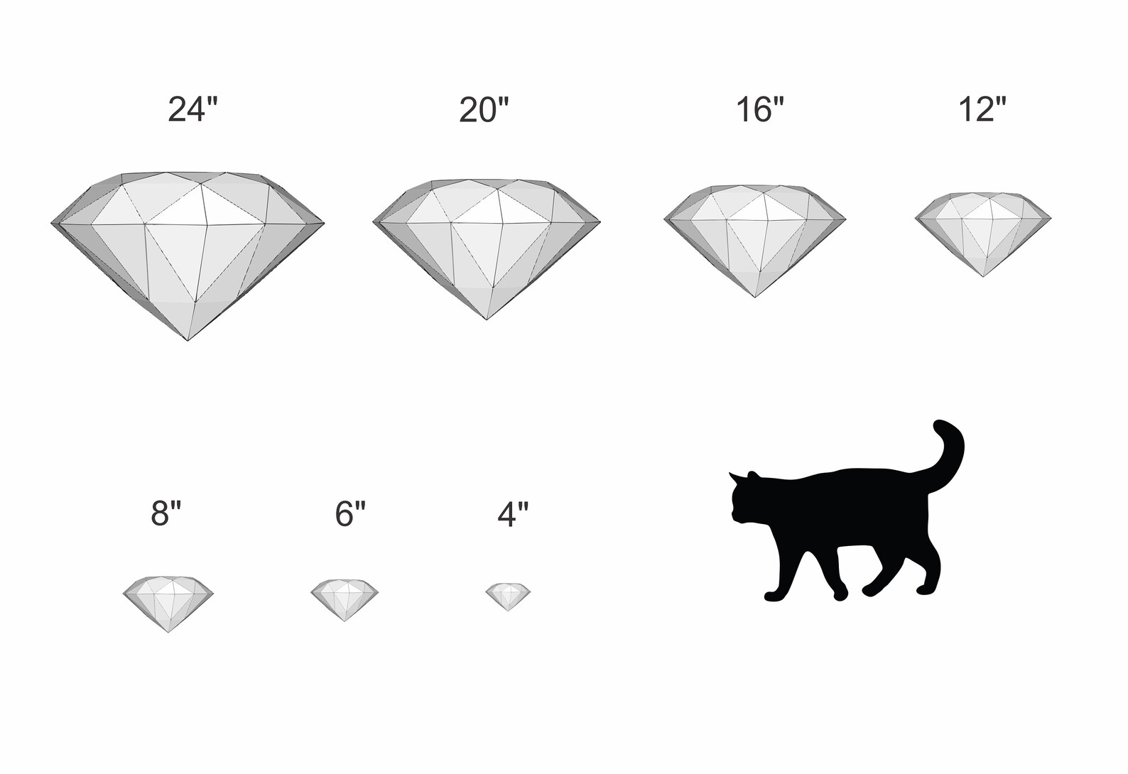 Crystal Made of Mirror Acrylic. Big Diamonds, Polygonal Sparkling ...