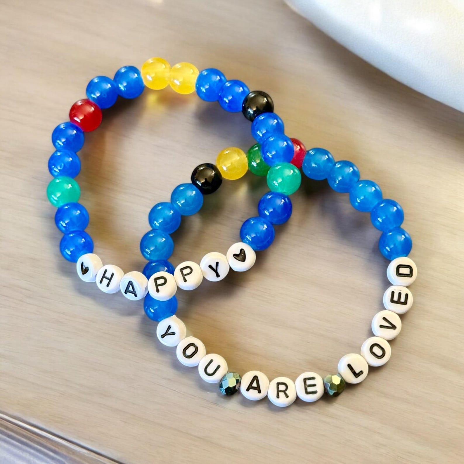 Happy by JIN Glass Bead Bracelets - JIN Album Themed - BTS Gifts ...