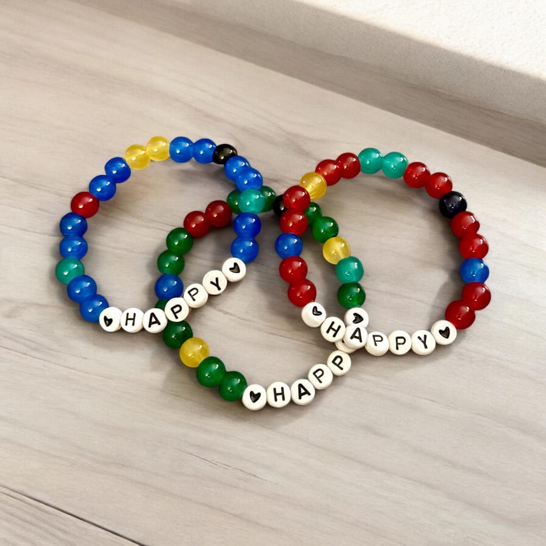 Happy by JIN Glass Bead Bracelets - JIN Album Themed - BTS Gifts ...