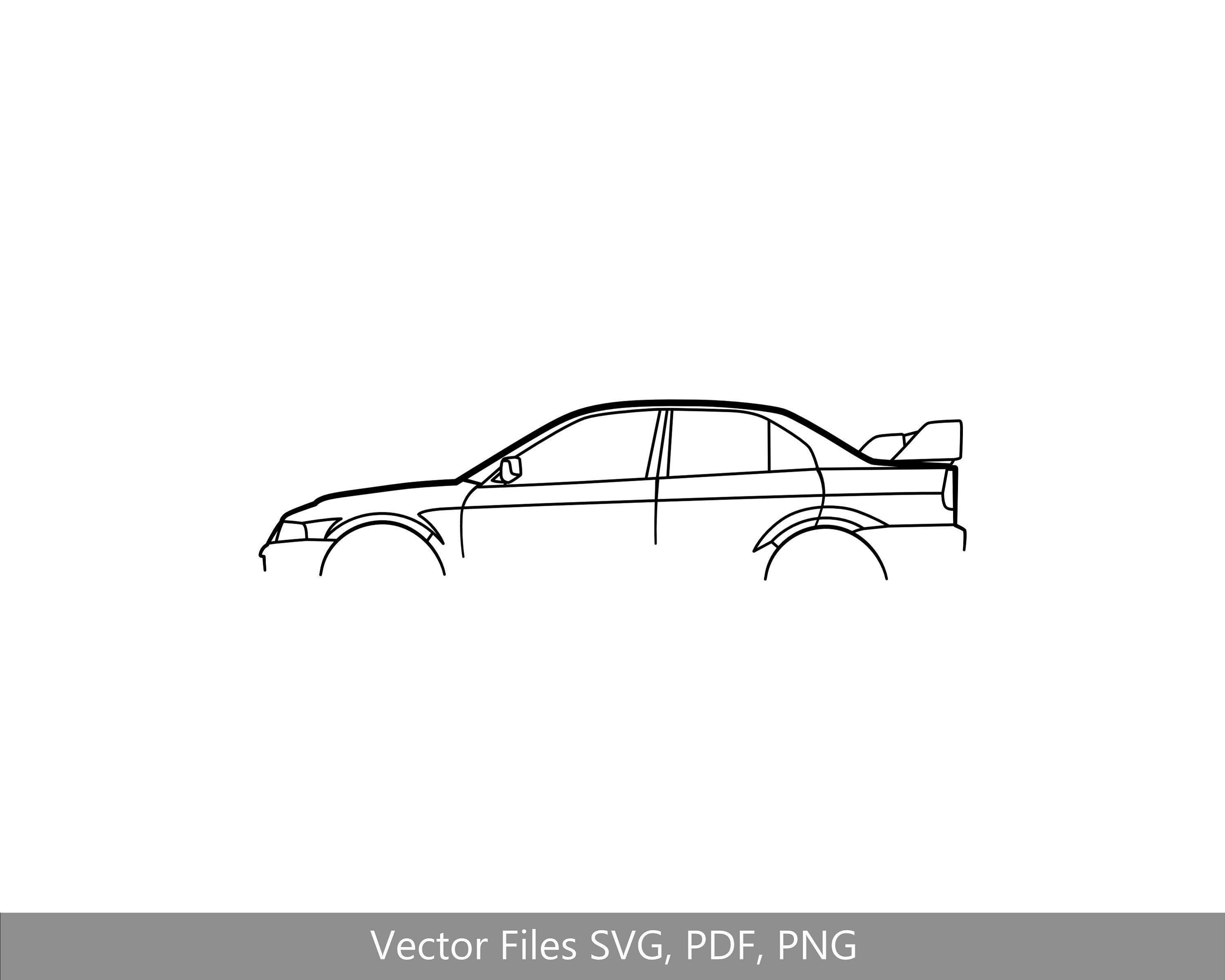Lancer EVO 6 Silhouette Vector Graphic Clipart for Cricut Png Pdf Svg