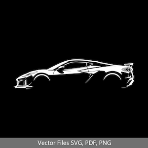 C8 Z06 Silhouette Vector Graphic Clipart for Cricut Png Pdf Svg - Etsy
