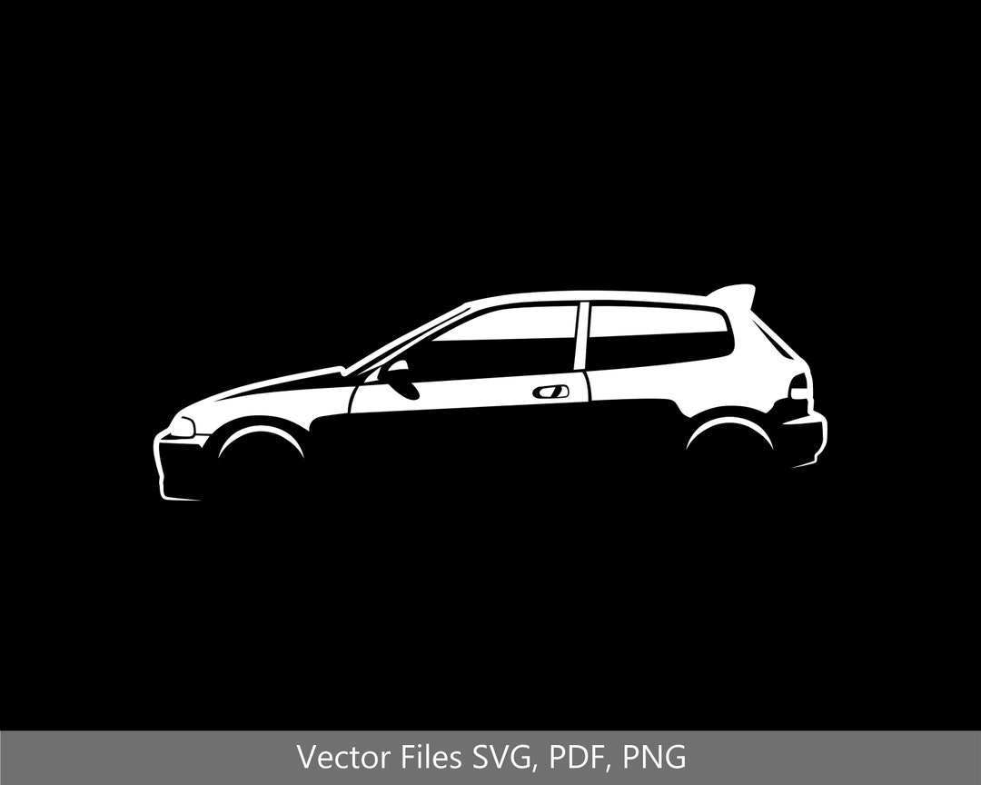 Civic EG Hatch Silhouette Vector Graphic Clipart for Cricut Png Pdf Svg ...