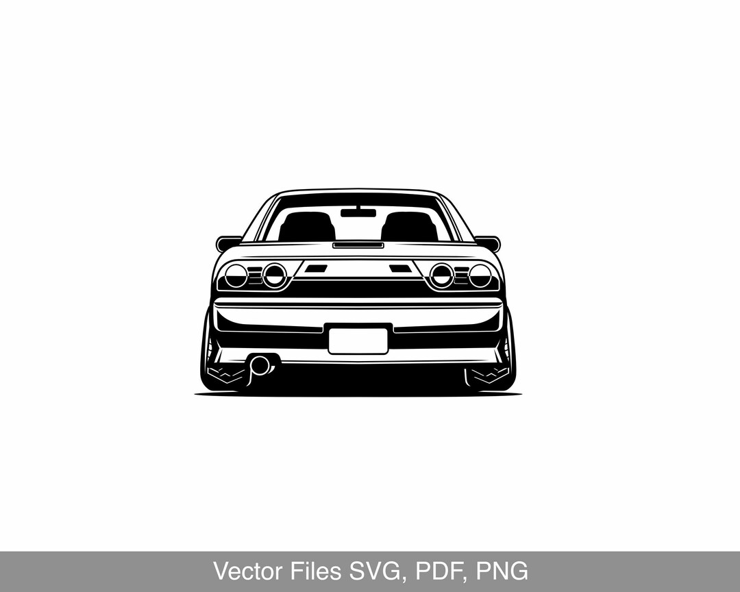 240SX Rear View Car Svg Clipart Vector Clip Art Graphics Image Cut for ...