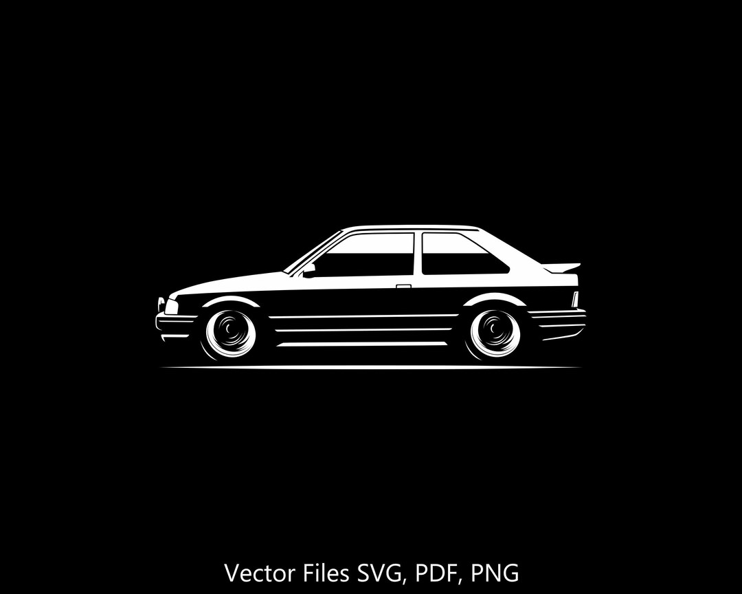 1987 Escort RS Turbo Car Svg Clipart Vector Clip Art Graphics Image Cut ...
