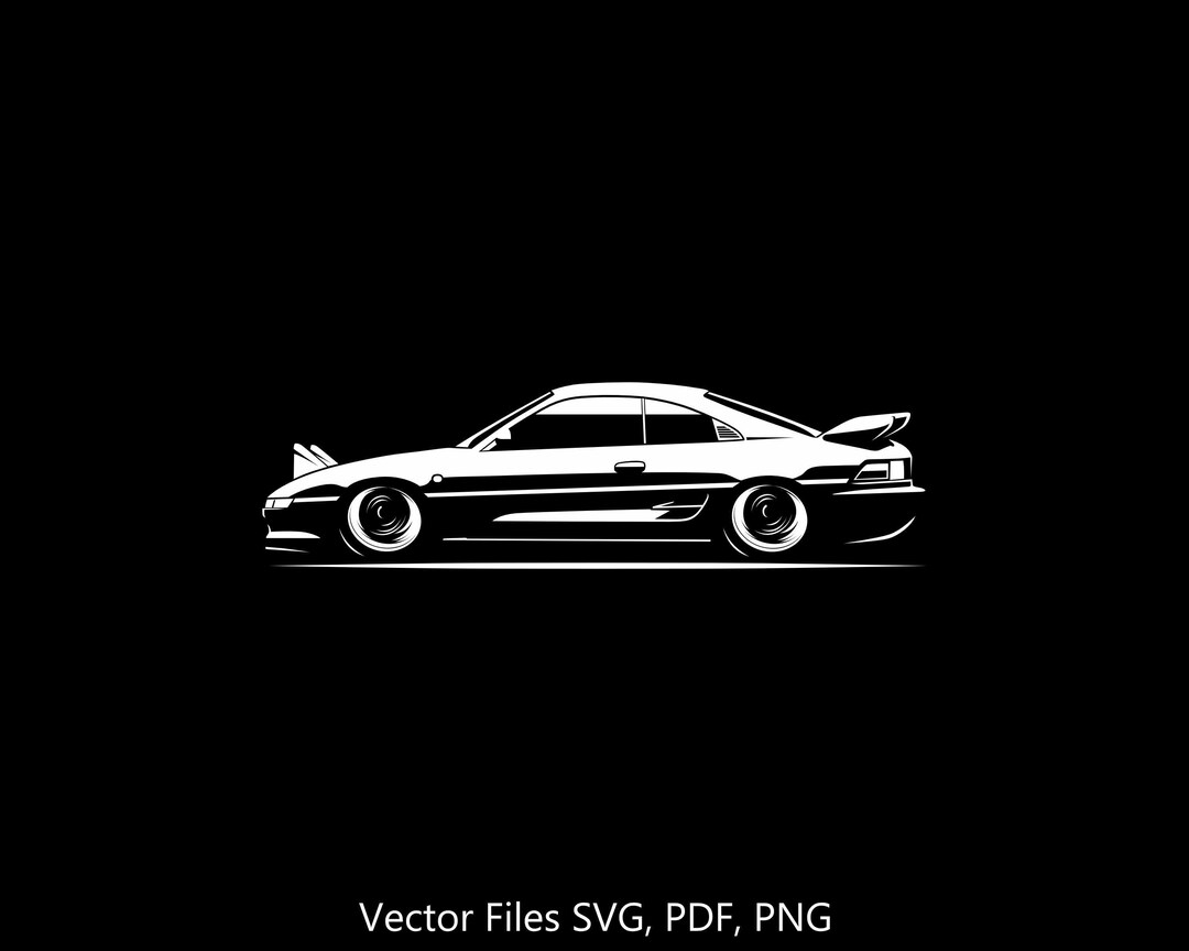 1989 MR2 GT (W20) Generation II Car Svg Clipart Vector Clip Art ...