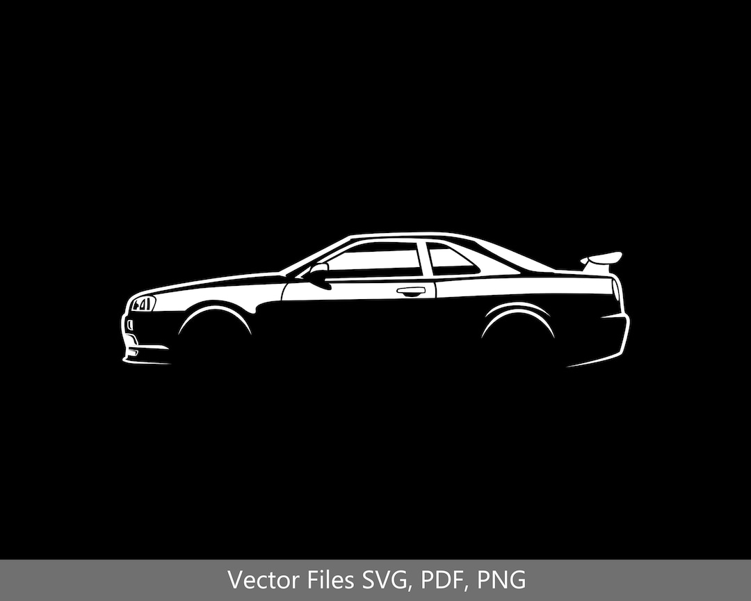 SKYLINE R34 Silhouette Vector Graphic Clipart for Cricut Png Pdf Svg - Etsy