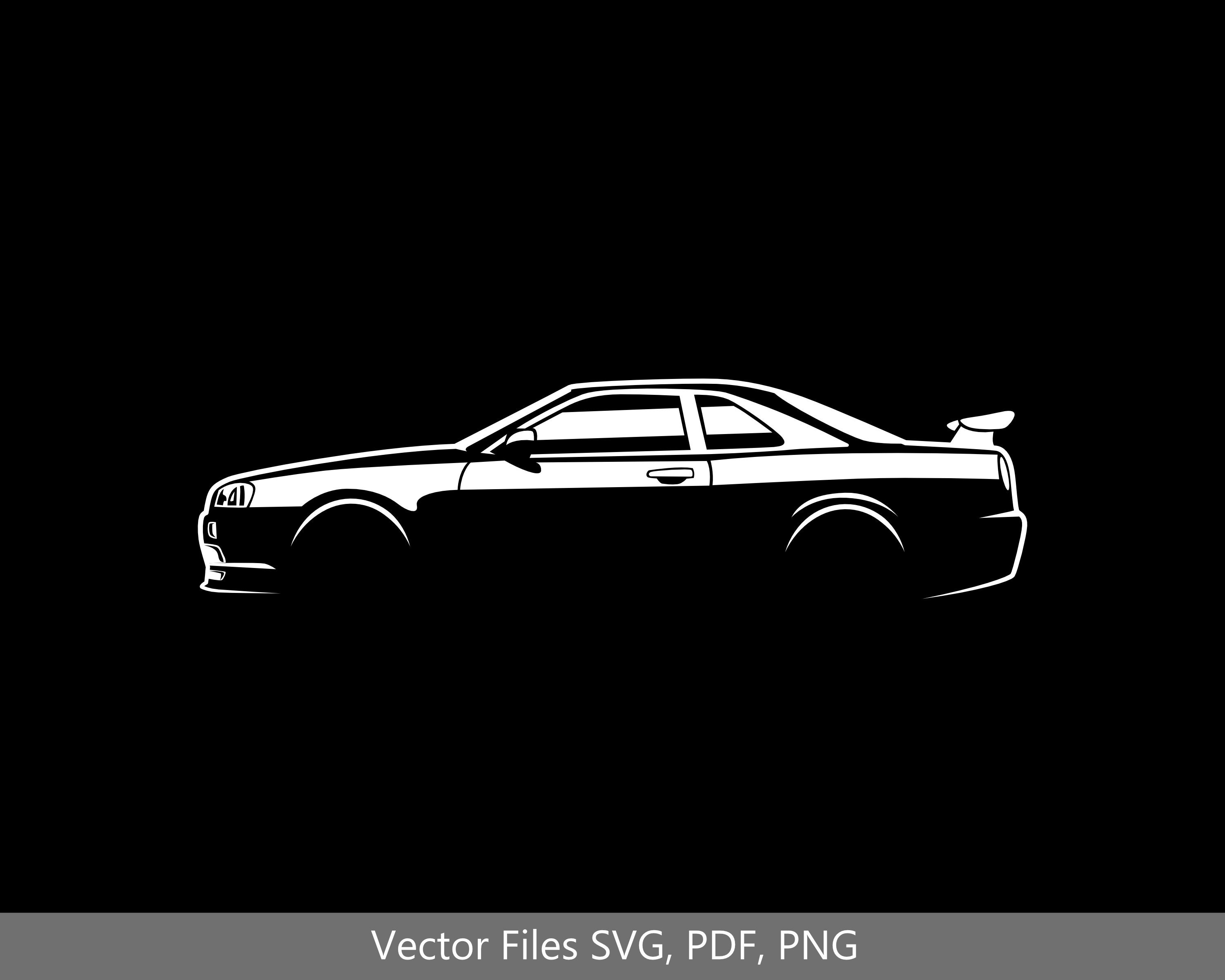 SKYLINE R34 Silhouette Vector Graphic Clipart for Cricut Png Pdf Svg - Etsy
