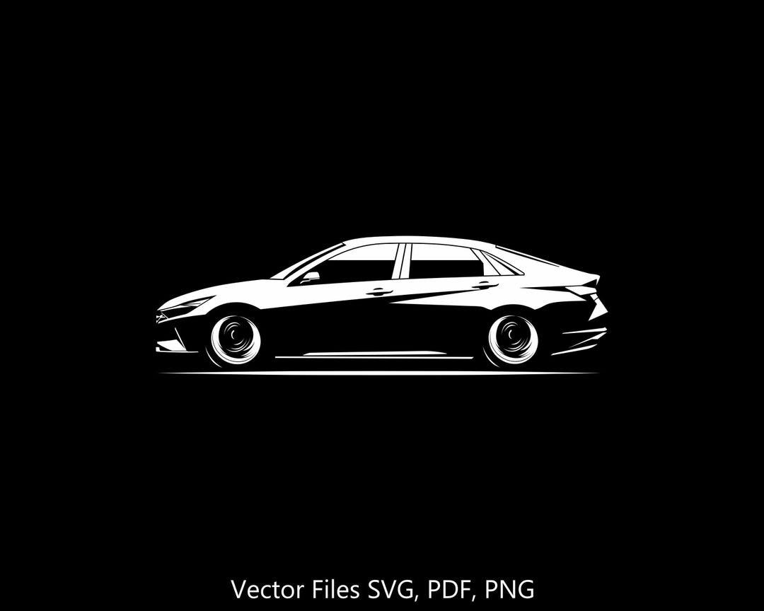 2023 Elantra Hybrid Car Svg Clipart Vector Clip Art Graphics Image Cut ...