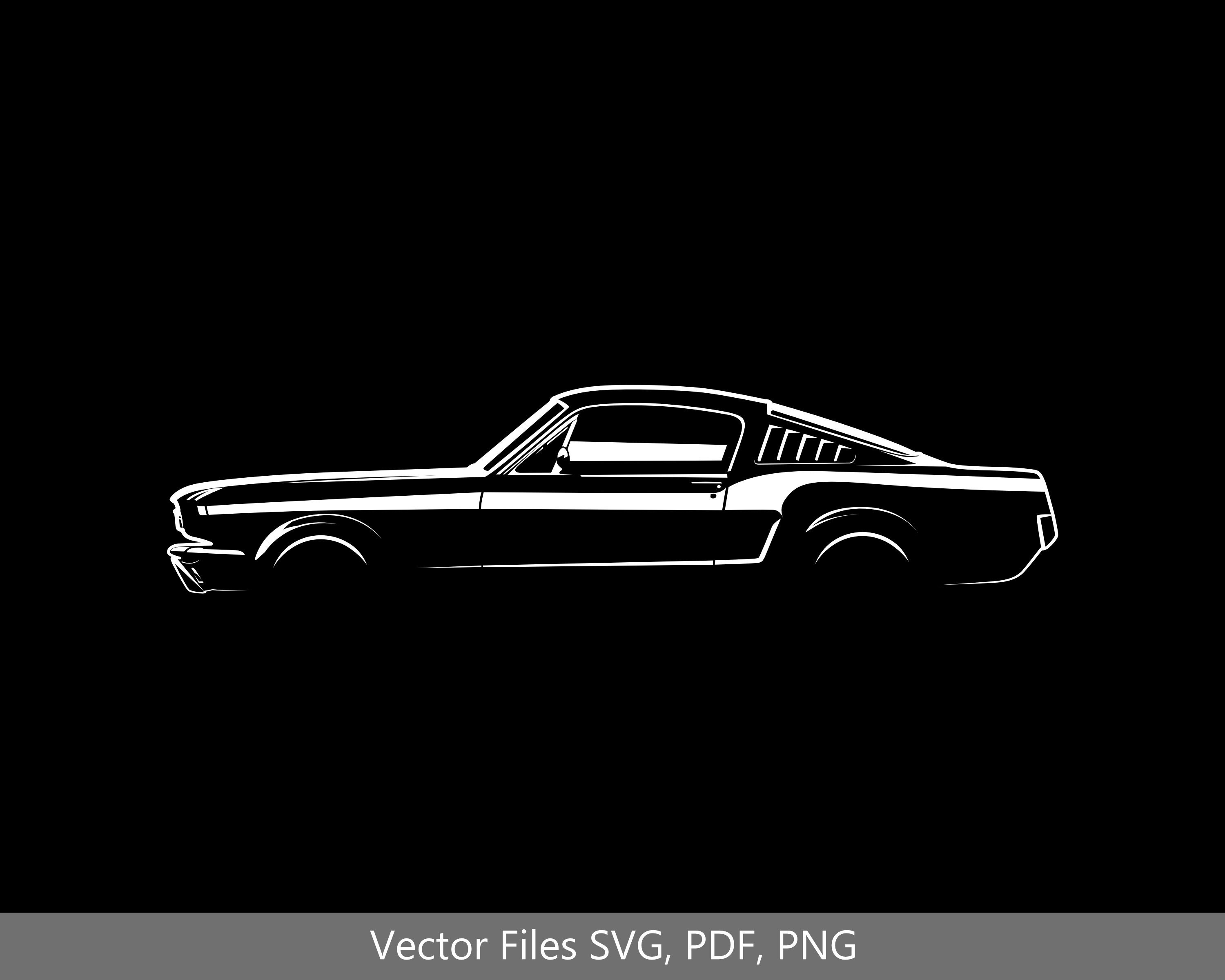 1965 Mustang First Gen Car Svg Clipart Vector Clip Art Graphics Image ...