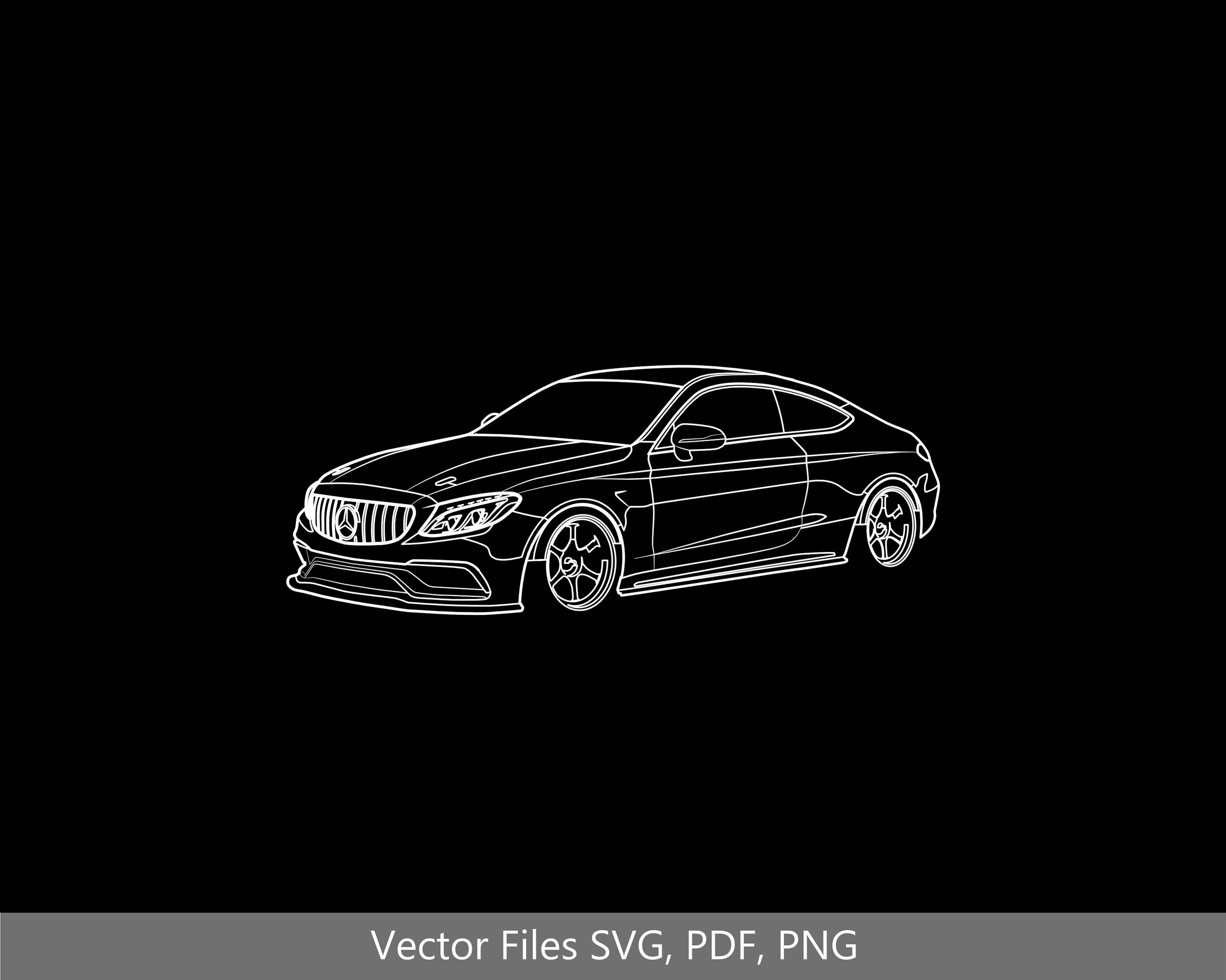 AMG C63 Silhouette Vector Graphic Clipart for Cricut Png - Etsy