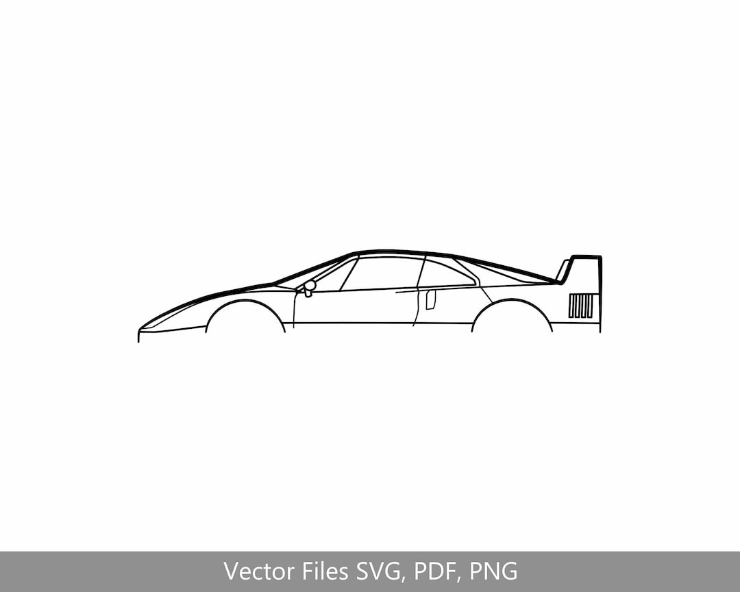 F40 Car Svg Clipart Vector Clip Art Graphics Image Cut for Cricut ...