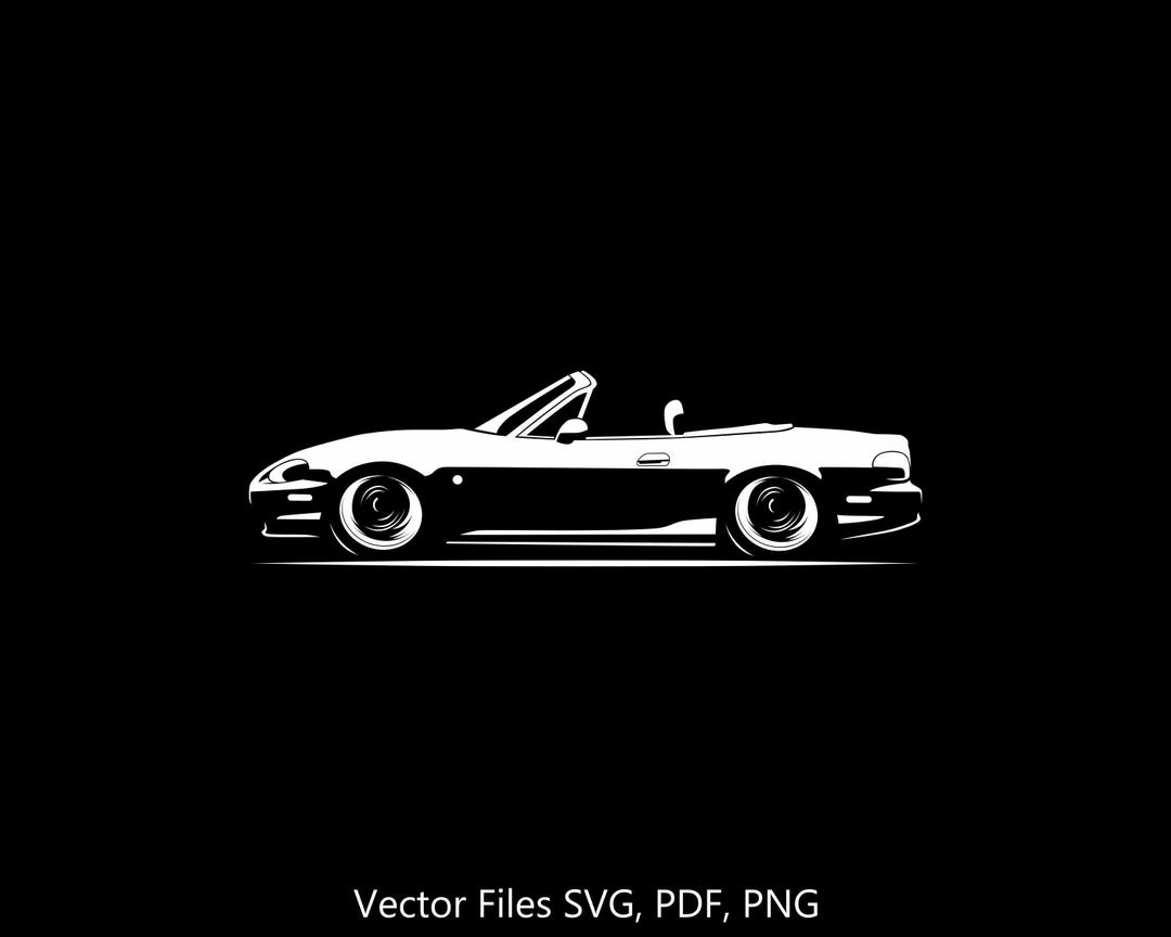 1998-2002 MX-5 Miata NB Roadster Car Svg Clipart Vector Clip Art ...