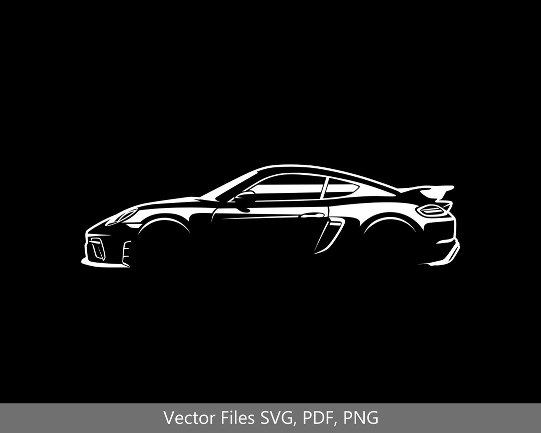 718 Cayman GT4 Silhouette Vector Graphic Clipart for Cricut Png Pdf Svg ...