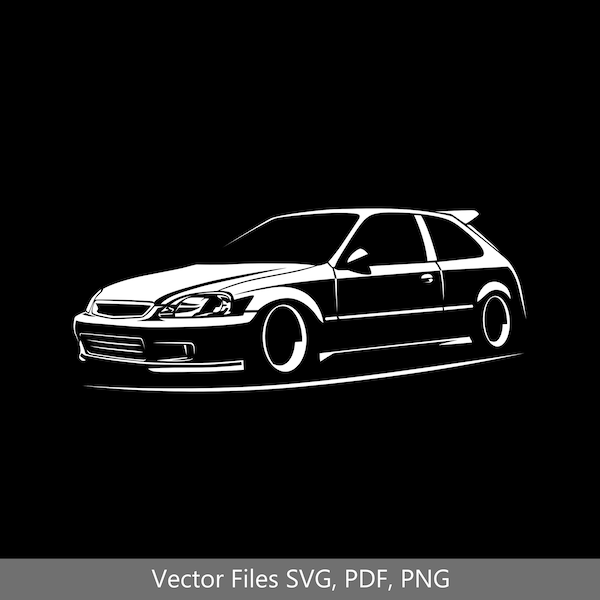 Honda Civic Silhouette - Etsy