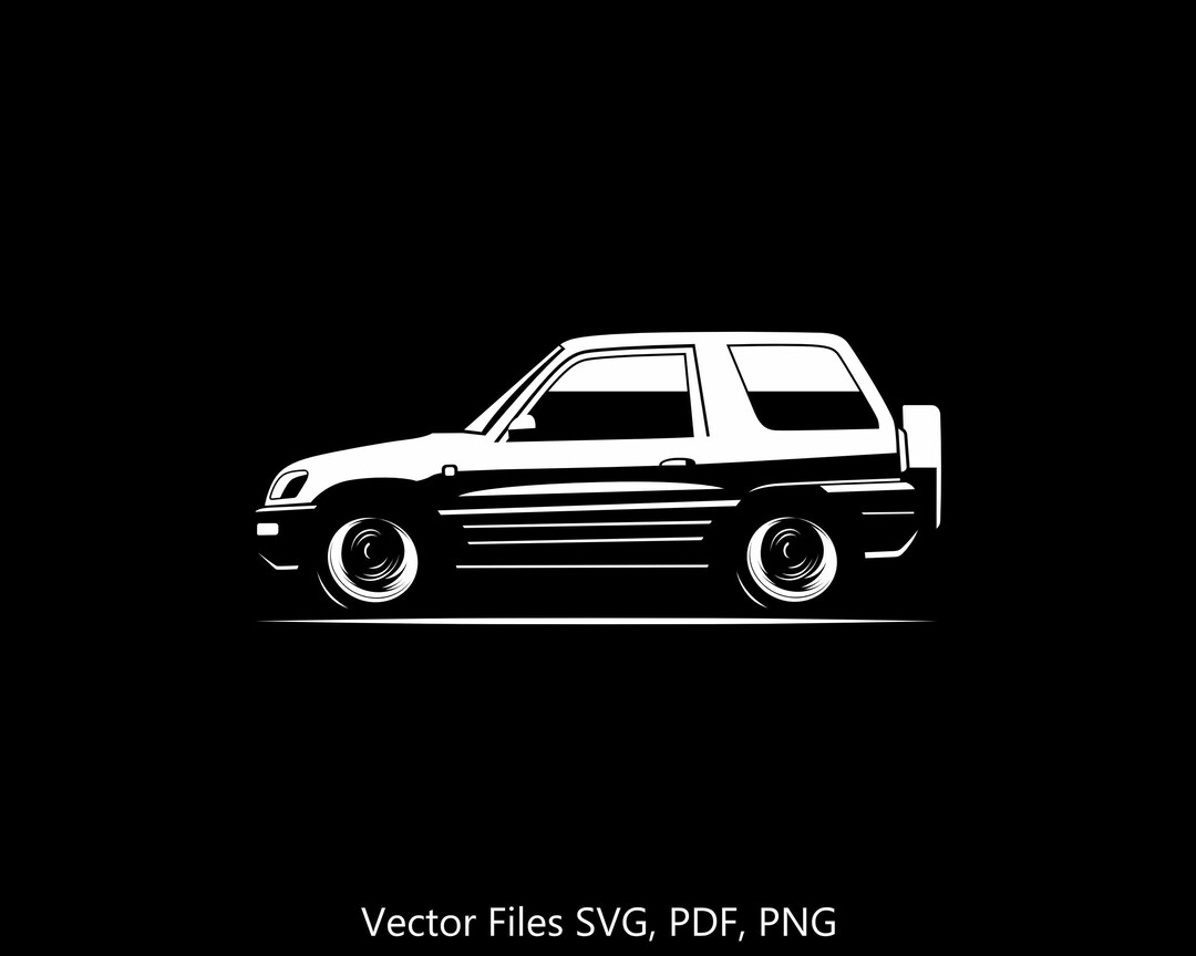 1998 RAV4 3 Doors Car Svg Clipart Vector Clip Art Graphics Image Cut ...