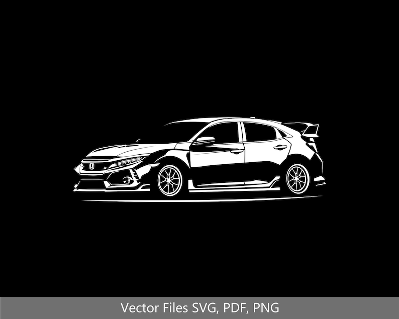 Civic Type R Car Svg Clipart Vector Clip Art Graphics Image Cut for ...