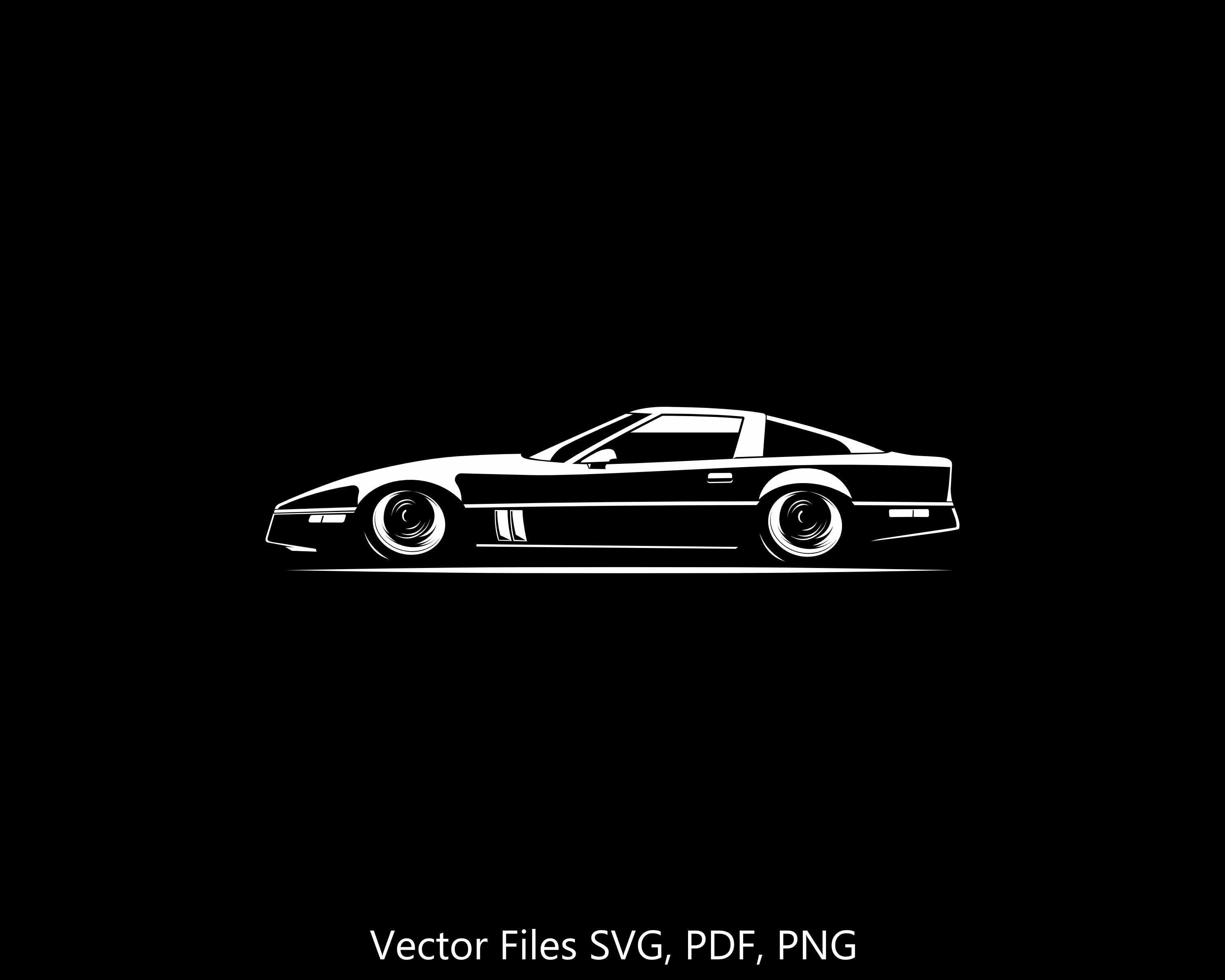 1984-1996 Corvette C4 Car Svg Clipart Vector Clip Art Graphics Image ...