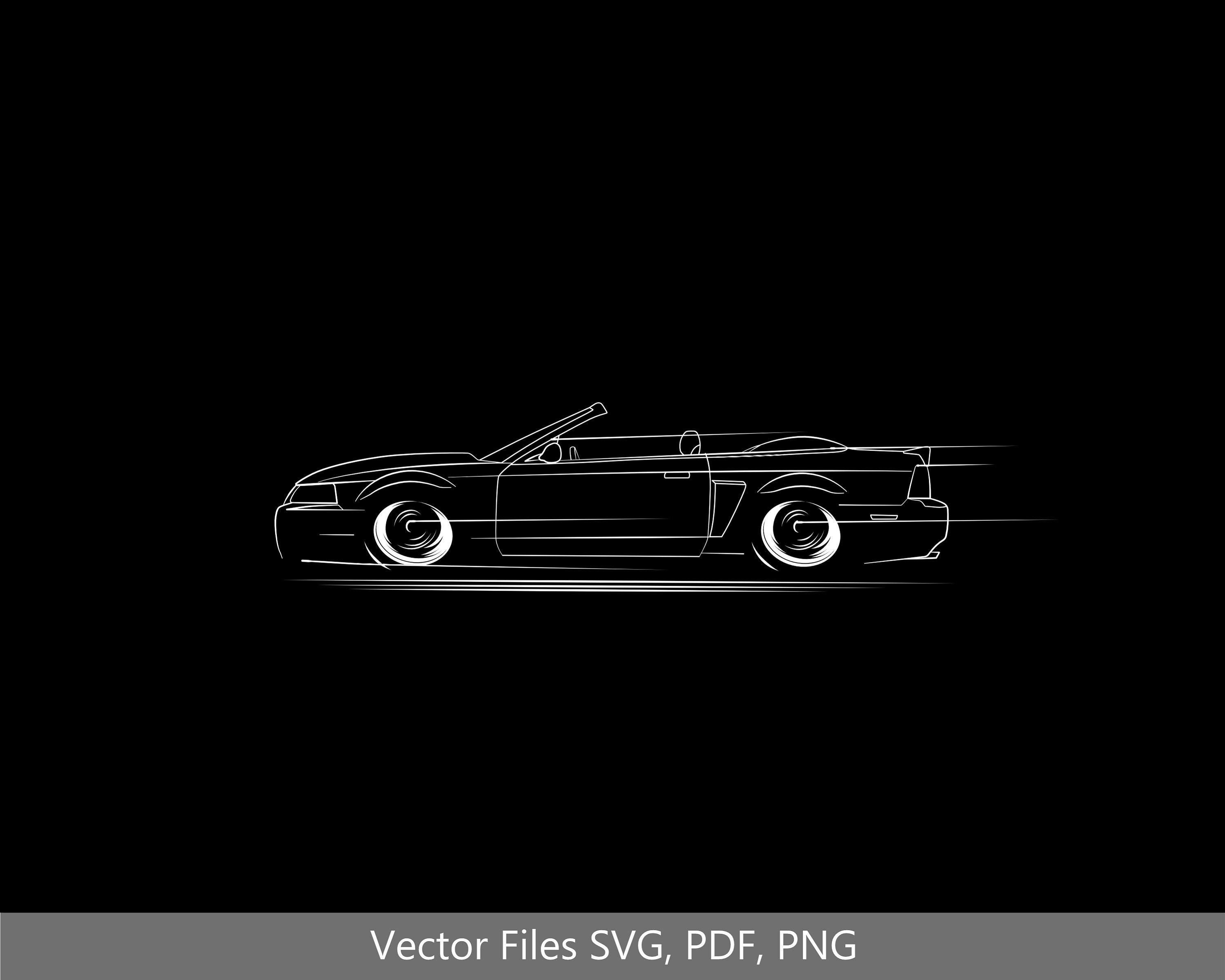 2003 Mustang Cobra Convertible Car Svg Clipart Vector Clip Art Graphics ...