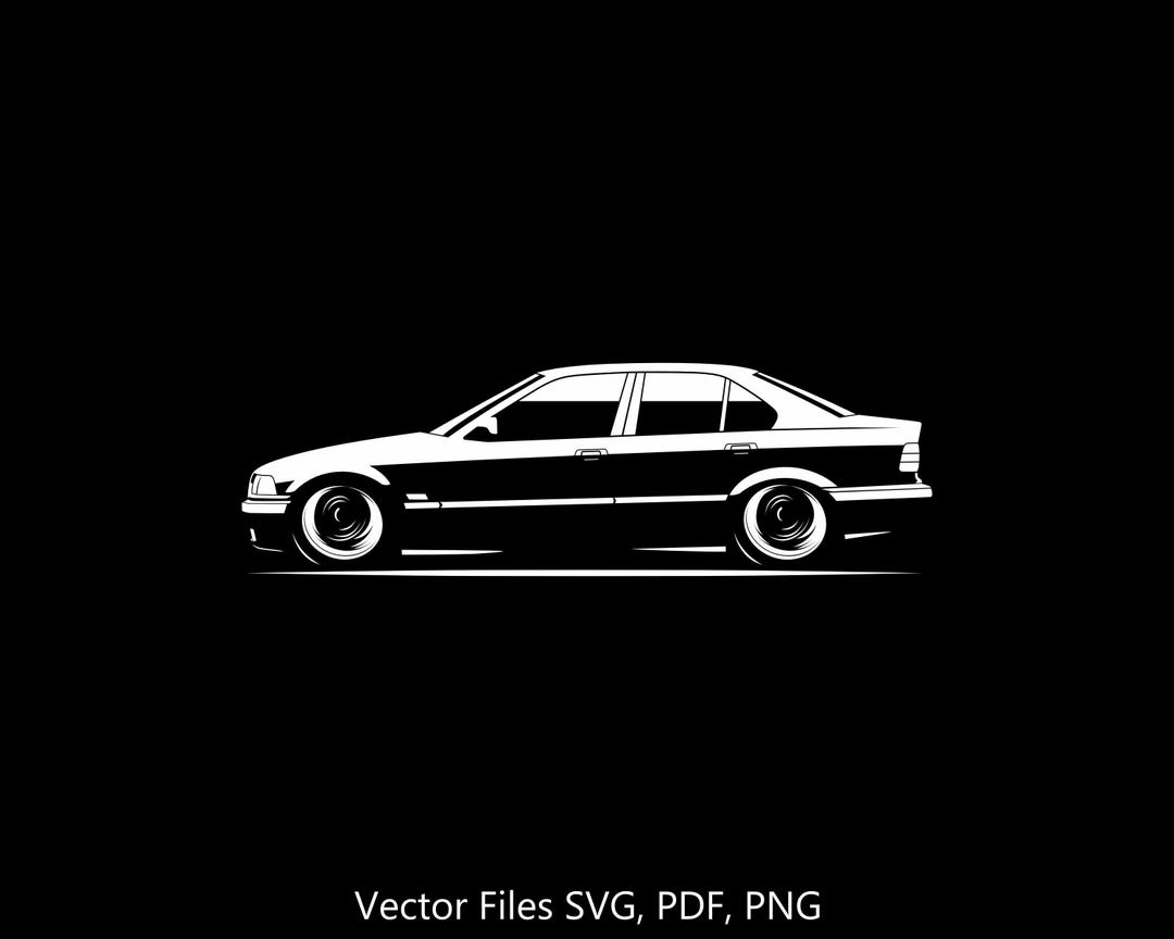 1997 M3 E36 Sedan Car Svg Clipart Vector Clip Art Graphics Image Cut ...