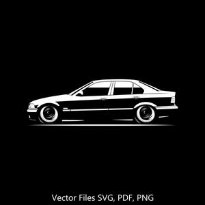 1997 M3 E36 Sedan Car Svg Clipart Vector Clip Art Graphics Image Cut ...