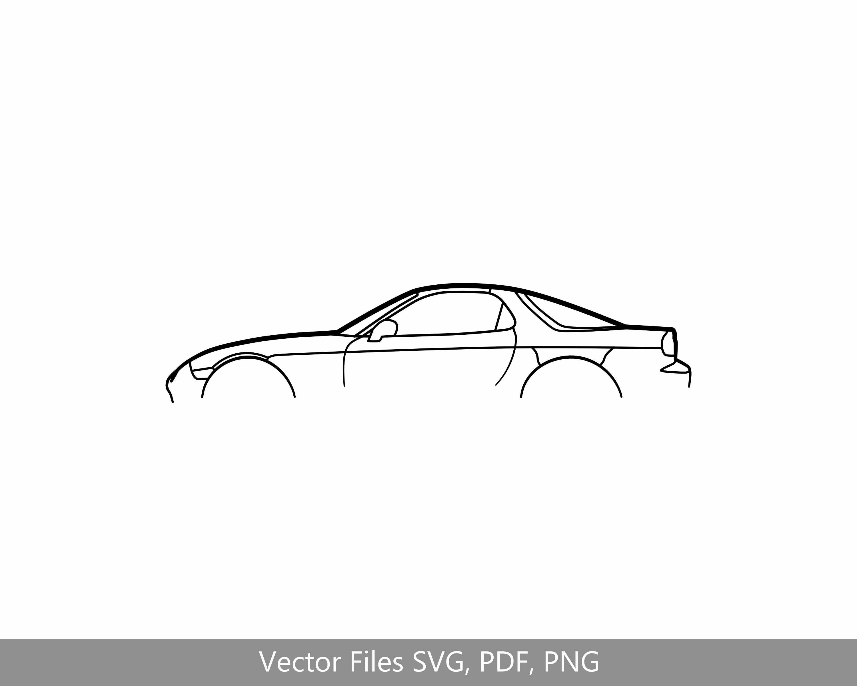 Rx7 FD Silhouette Vector Graphic Clipart for Cricut Png - Etsy