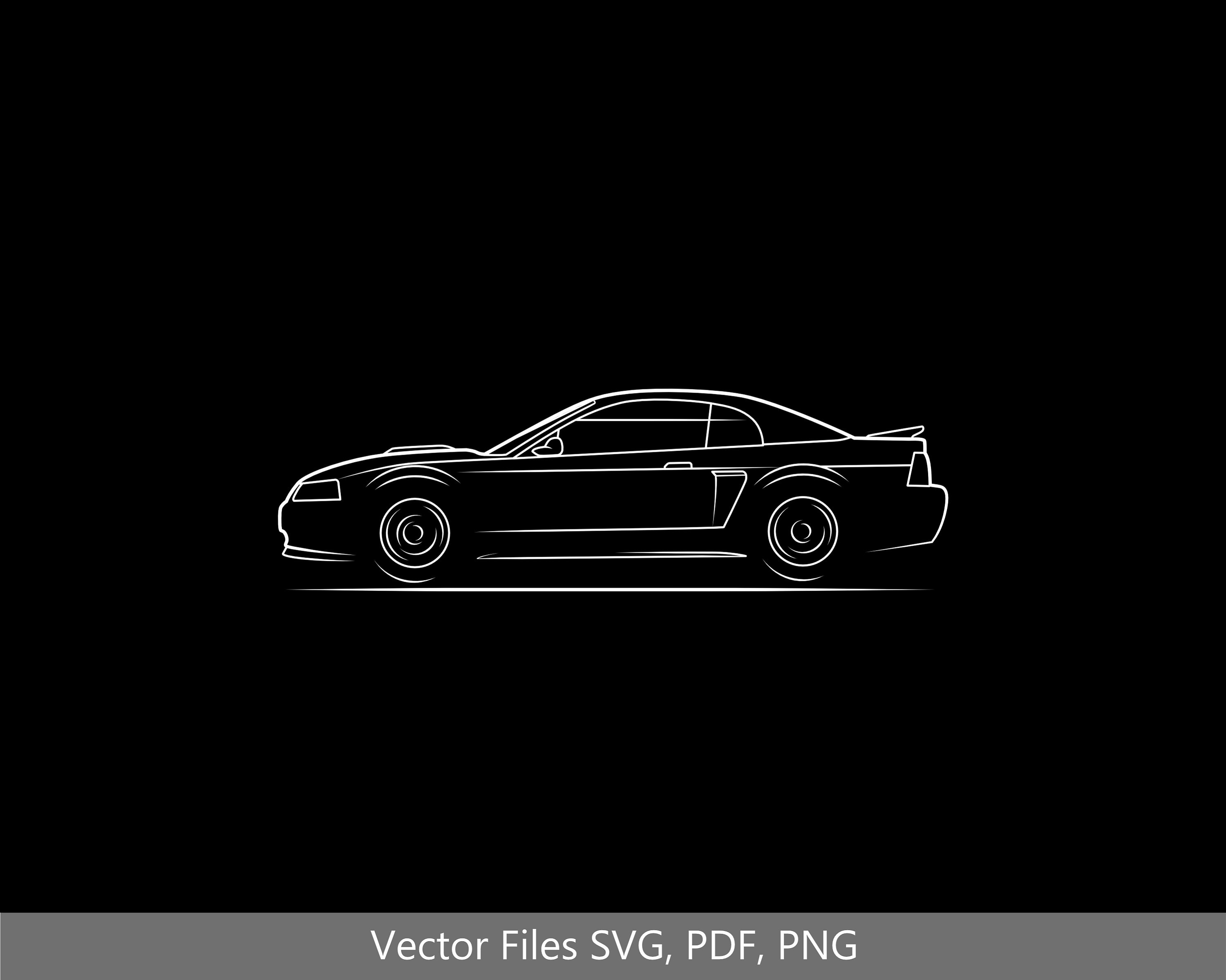 99-04 Mustang GT Car Svg Clipart Vector Clip Art Graphics Image Cut for ...