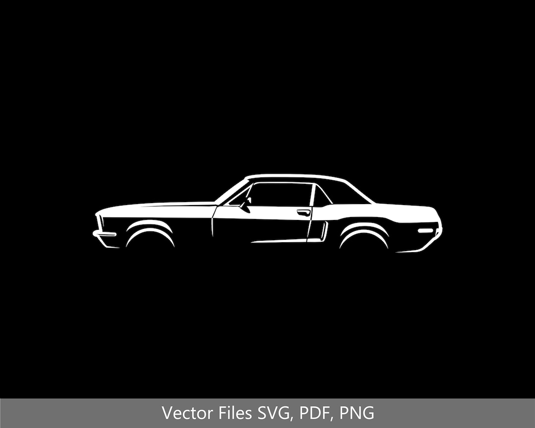 1968 Mustang GT Coupe Car Svg Clipart Vector Clip Art Graphics Image ...