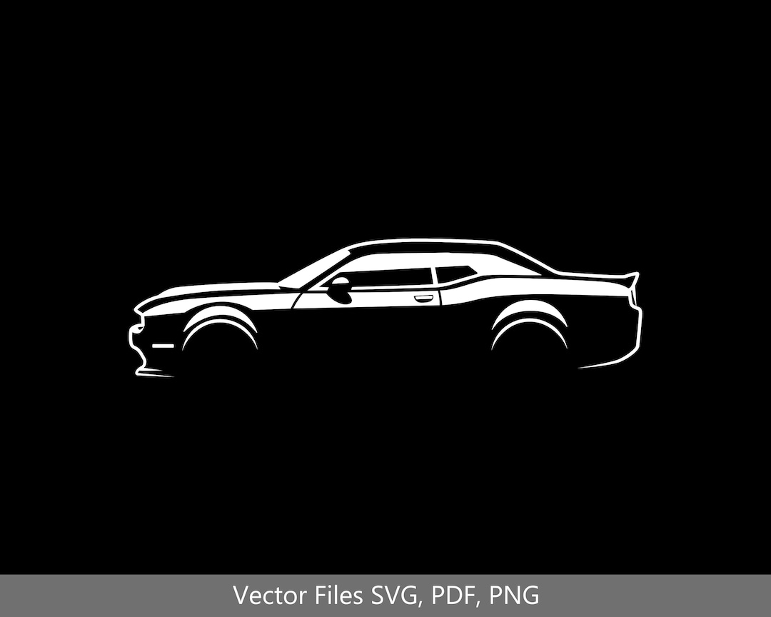 2019 Challenger SRT Hellcat Convertible Car Svg Clipart Vector Clip Art ...
