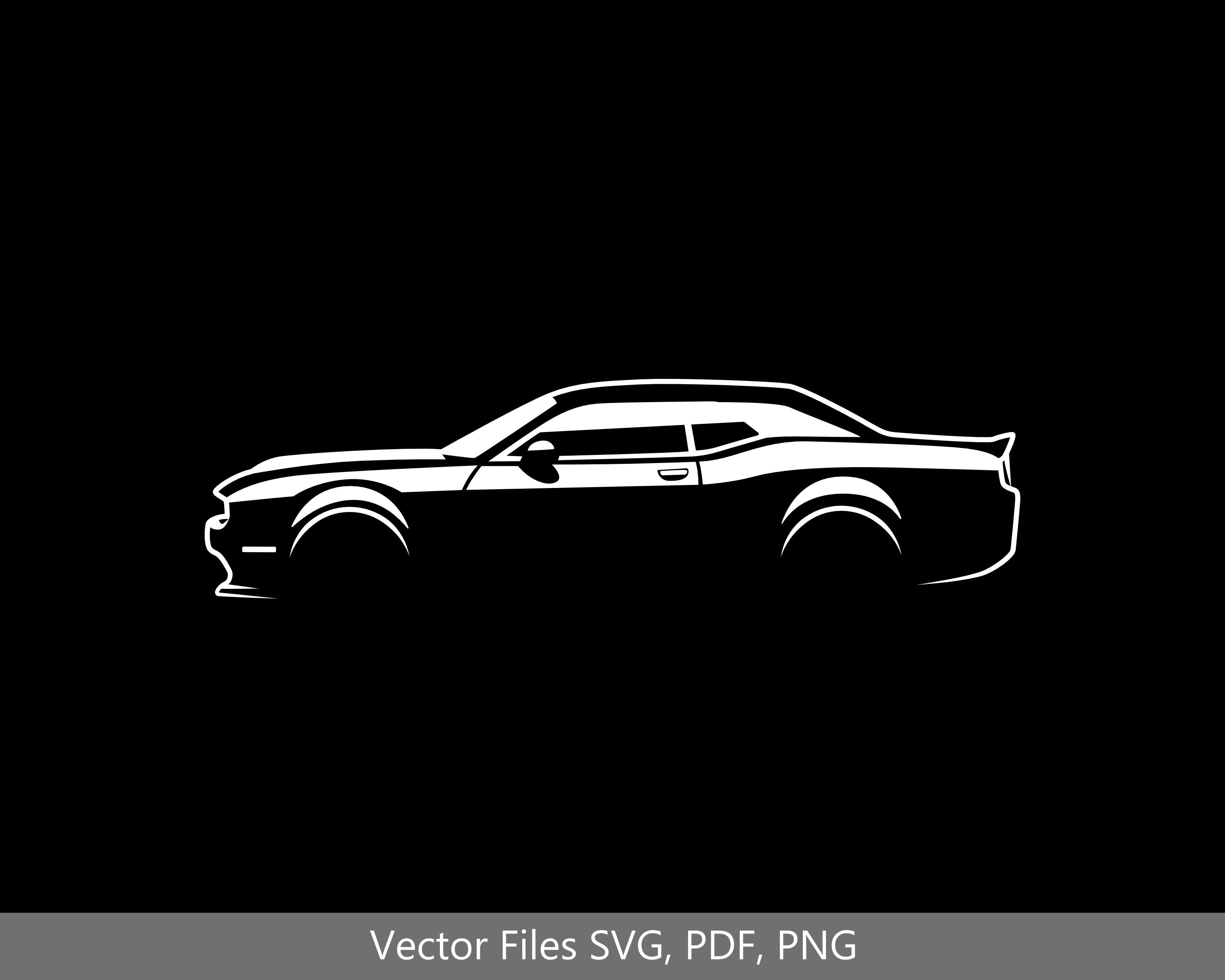 2019 Challenger SRT Hellcat Convertible Car Svg Clipart Vector Clip Art ...