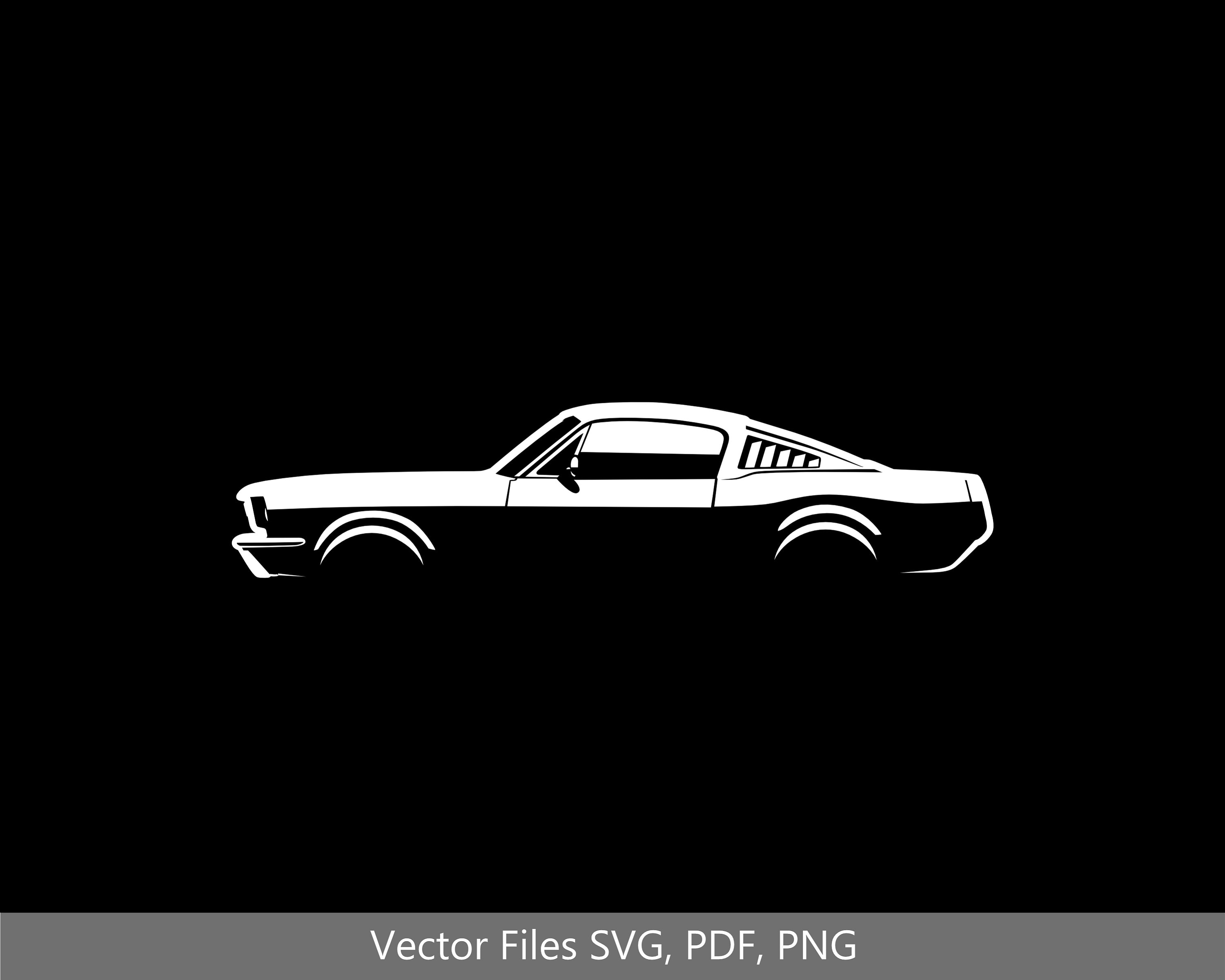 1966 Mustang Fastback Car Svg Clipart Vector Clip Art Graphics Image ...