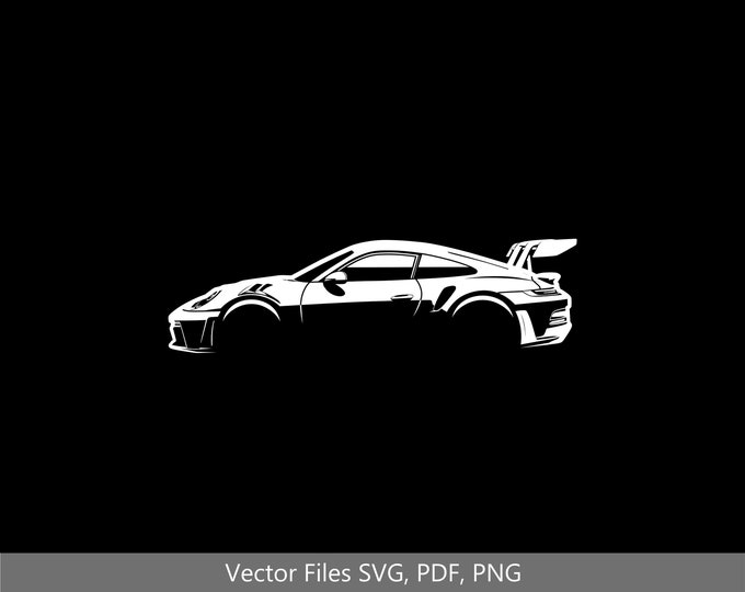 Porsche 992 GT3 RS Weissach Vector Line Drawing Illustration, Digital ...