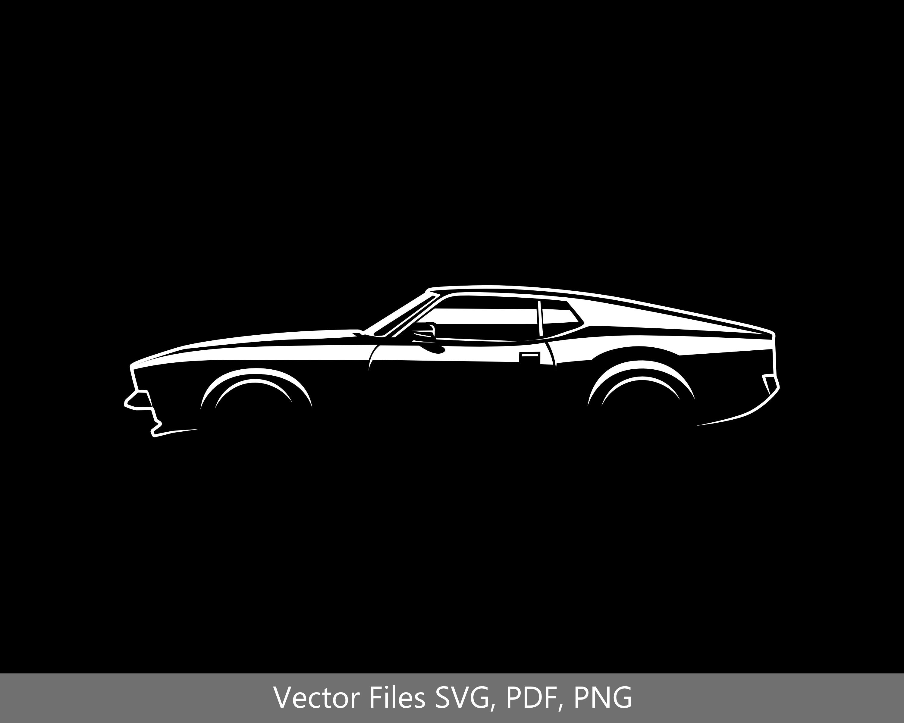 1971-1973 Mustang Mach 1 Car Svg Clipart Vector Clip Art Graphics Image ...