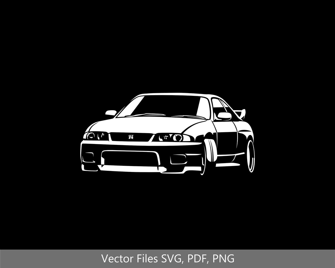 Skyline R34 Silhouette Vector Graphic Clipart for Cricut Png Pdf Svg - Etsy
