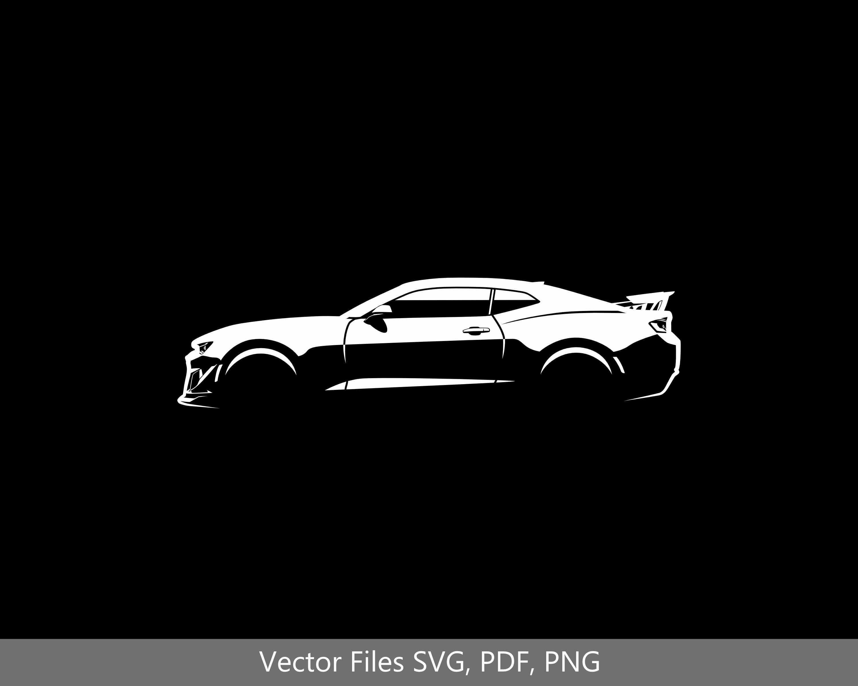 Camaro Zl1 1LE Silhouette Vector Graphic Clipart for Cricut Png Pdf Svg ...