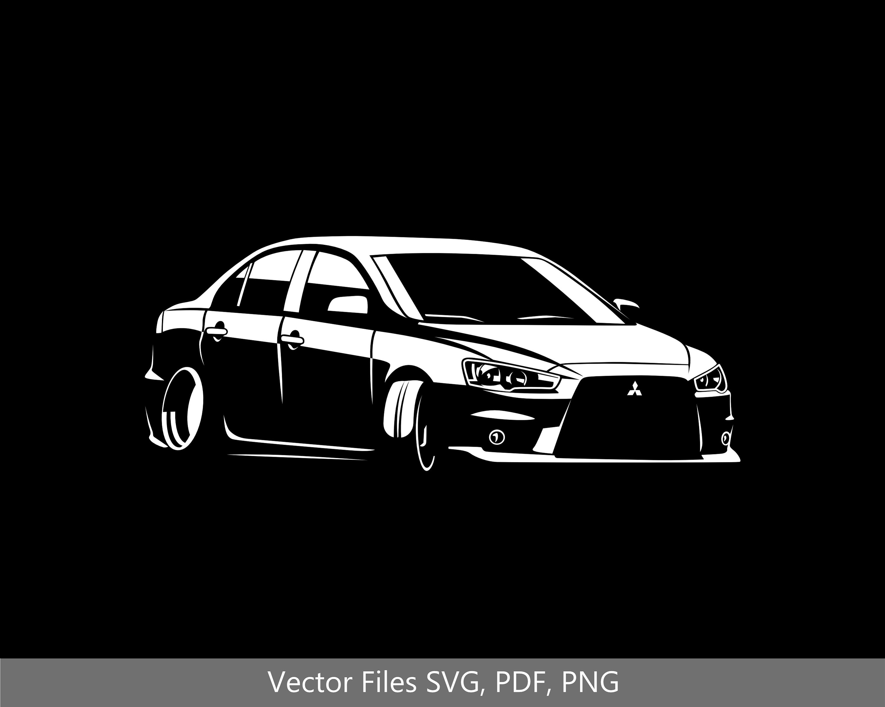 2010 Lancer Evolution Silhouette Vector Graphic Clipart for Cricut Png ...
