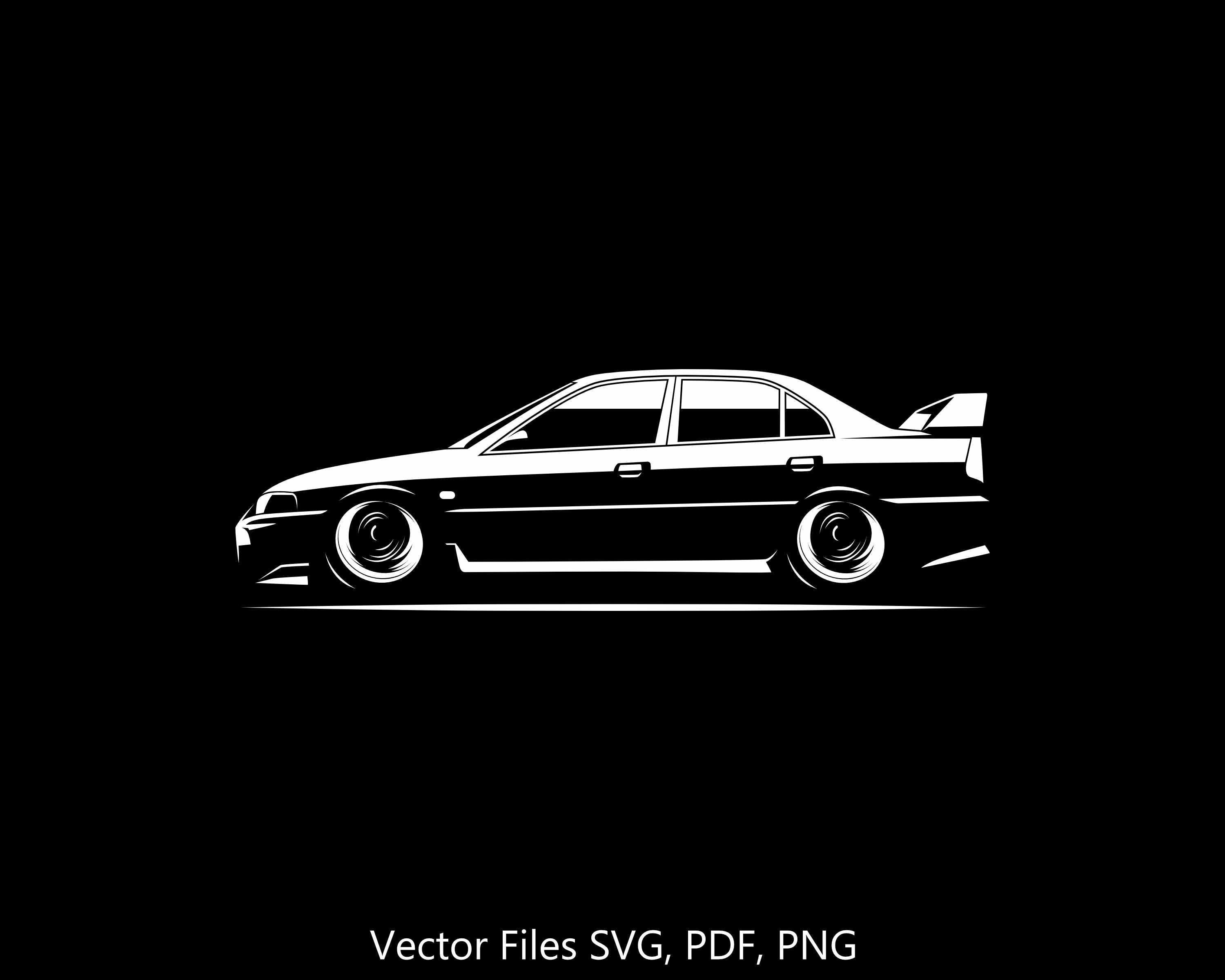 1996 Lancer Evo IV Car Svg Clipart Vector Clip Art Graphics Image Cut ...