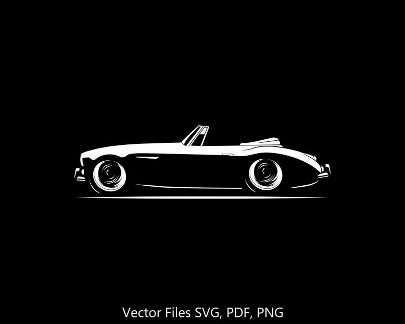 1965 Vintage Austin Healey 3000 Car Svg Clipart Vector Clip Art ...